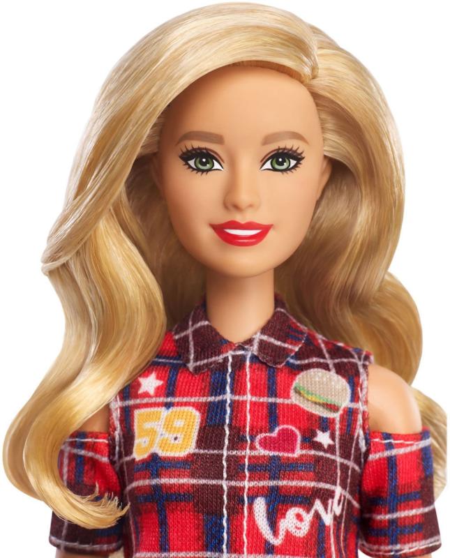 Mattel MATTEL Barbie Fashionistas modelka Bábika blond s červenými ...